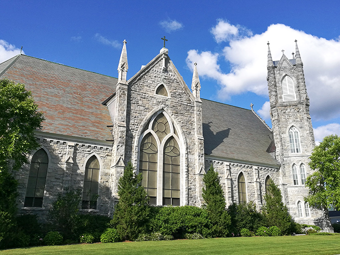 Gothic stonework and soaring spires that remind you architecture used to really mean something around here. 