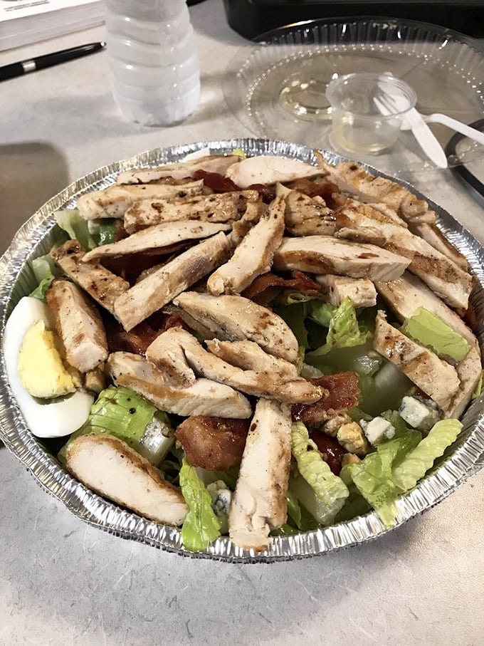 A salad so loaded with grilled chicken it makes you forget you're eating something healthy. This is what vegetables dream of becoming.