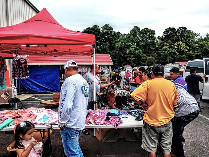 The outdoor vendor area transforms shopping into a social event, where the stories exchanged are often as valuable as the merchandise.