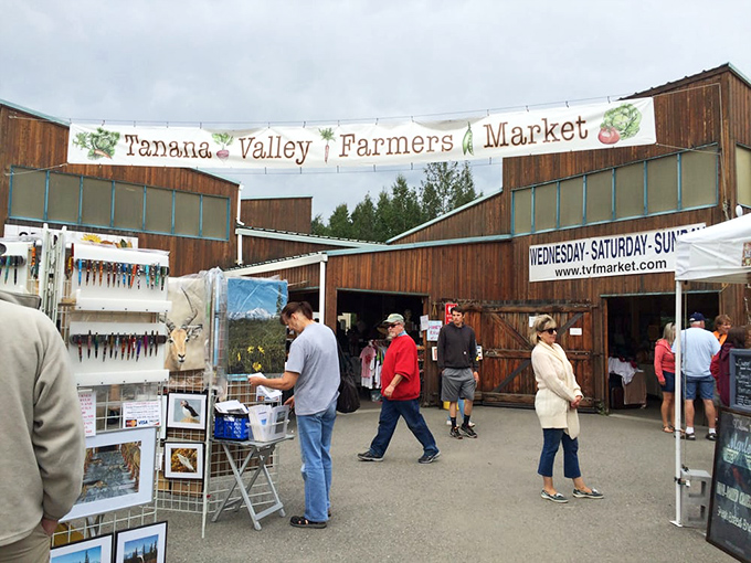 Market day hustle&mdash;shoppers navigate the pathways of Tanana Valley, treasure-hunting for the freshest local goods.