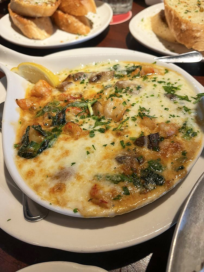 This bubbling cauldron of cheese, seafood, and spinach is what would happen if comfort food went to finishing school in New Orleans.