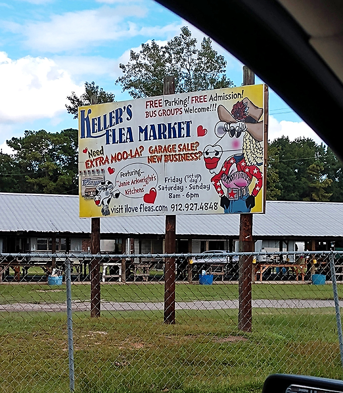 The roadside siren call of Keller's promises free parking, free admission, and the unspoken possibility of finding that thing you never knew you needed.