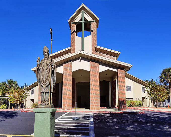 St. Patrick Catholic Church offers spiritual solace with architectural gravitas, standing like a steadfast guardian over Mount Dora's faithful.