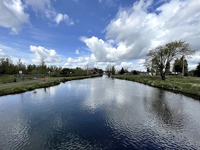 The Stayton Riverfront canal flows peacefully, offering waterfront views without waterfront prices &ndash; take that, coastal real estate!