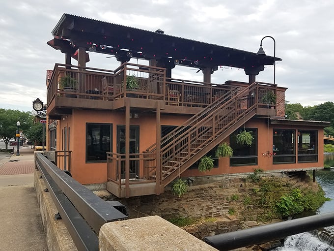 Waterside dining with an upper deck means your meal comes with views that don't require a filter to look good.