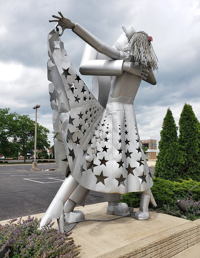 "The Dancers" sculpture captures movement in metal, proving Logansport's artistic side extends beyond practical Midwestern sensibilities.