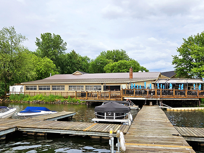 The East Side Restaurant serves up lake views with a side of comfort food. Dinner and a sunset show&mdash;no tickets required.