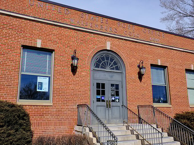The post office stands ready to handle your Social Security checks with small-town efficiency and zero judgment about sweatpants.
