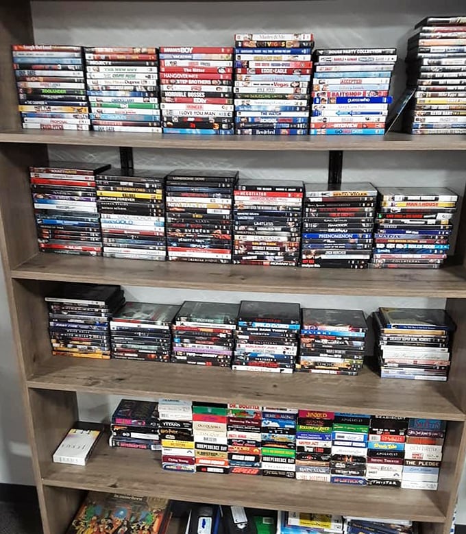 A film historian's dream or a nostalgic movie night waiting to happen. From blockbusters to obscure titles, physical media lives on here.