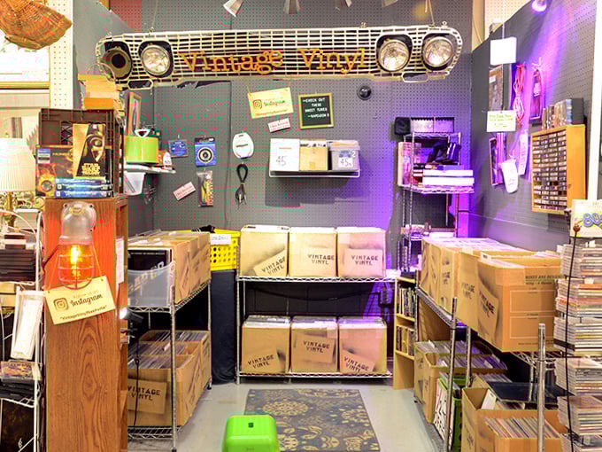 Vintage Vinyl's purple-hued sanctuary proves records weren't just music storage&mdash;they were rituals, artwork, and now, collectors' treasures.