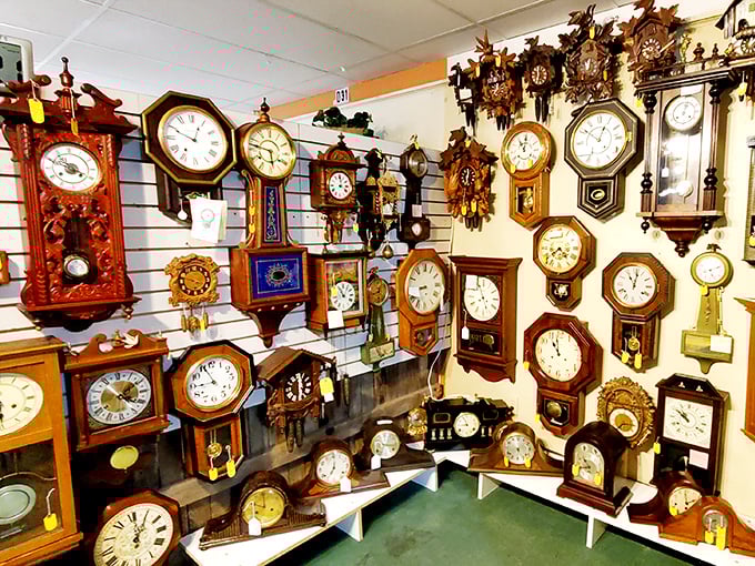 Tick-tock goes the collection that would make any clockmaker proud. More timepieces than you could set for daylight savings in a weekend!