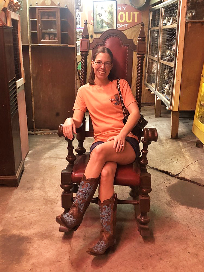 The throne room awaits! Visitors can momentarily feel like royalty amid the museum's eclectic treasures.