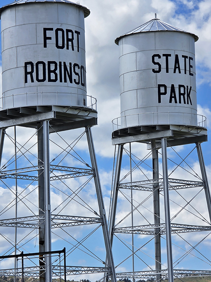 Those water towers have seen more history than most museums &ndash; standing tall since Fort Robinson's military days.