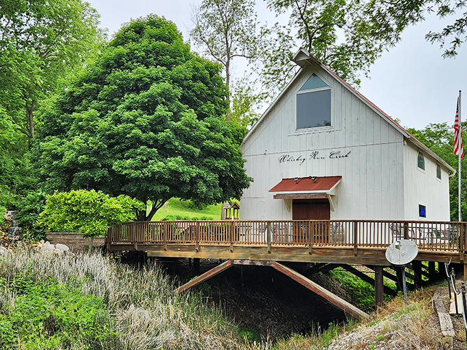Whiskey Run Creek Winery perches above its namesake waterway, offering visitors the rare Nebraska trifecta: good wine, water views, and zero traffic.