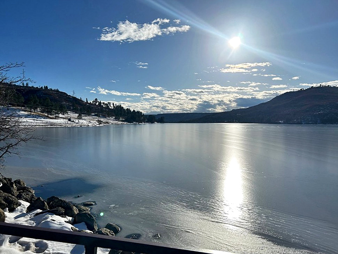 Winter transforms Lake Maloya into a mirror of ice and light. Even in hibernation, Sugarite knows how to put on a show.