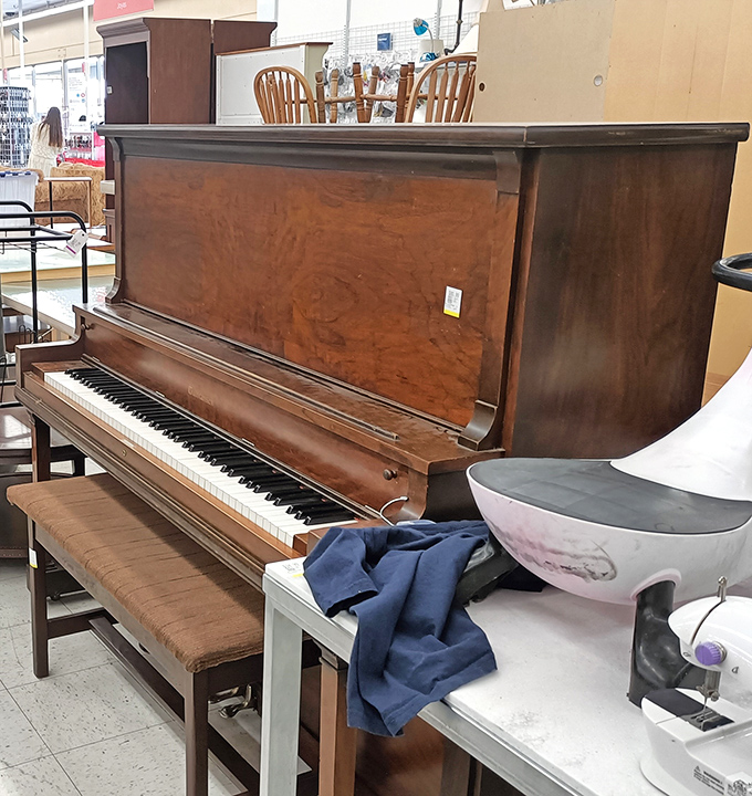 This piano has accompanied countless living room recitals and holiday sing-alongs. Its keys hold melodies waiting to be rediscovered.