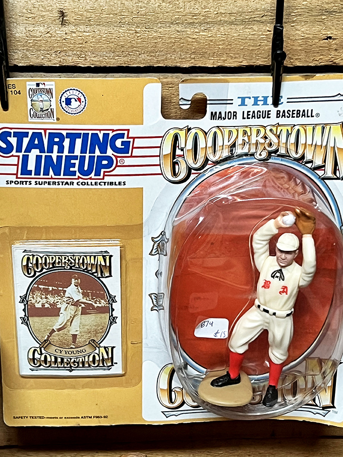Before action figures needed batteries or Bluetooth, they stood frozen in perfect moments like this baseball player eternally making the catch.
