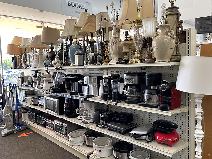 Coffee makers and lamps galore! Someone's rejected wedding registry gifts become your kitchen's new best friends.