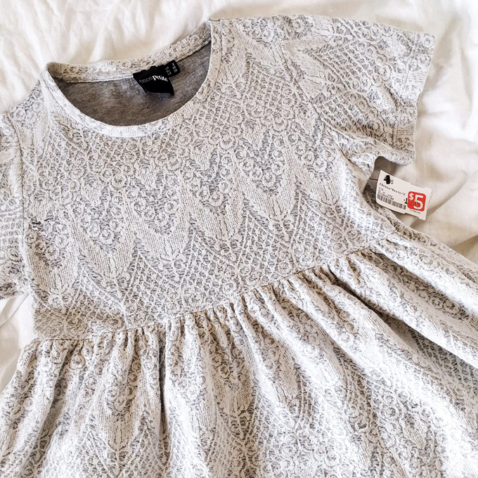 Delicate lace patterns and a $15 price tag make this babydoll dress the poster child for why savvy Virginians skip the mall.