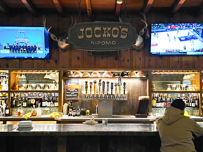 The bar at Jocko's&mdash;where strangers become friends and regulars are treated like family. Those deer mounts have witnessed more celebrations than most wedding venues.