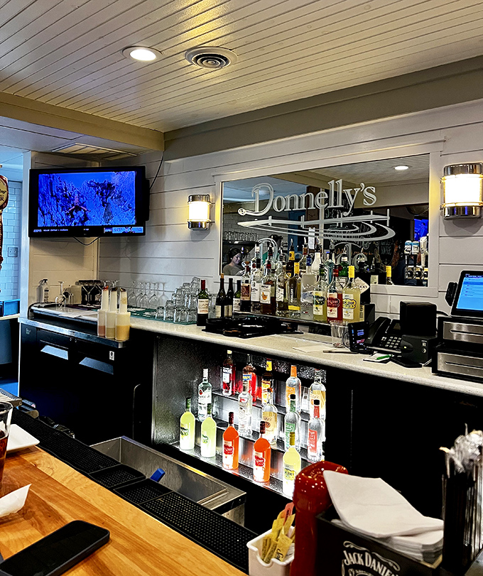 A well-stocked bar ready to mix your Orange Crush&mdash;Maryland's unofficial official cocktail. Nothing pairs better with seafood than a drink mixed by someone who knows your name.