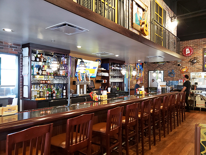 A bar that promises liquid courage for those about to embark on their first crawfish boil adventure.