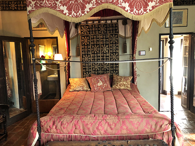 Sleep like royalty in this four-poster bed where dreams of knights and ladies might just feel more like memories than fantasies.