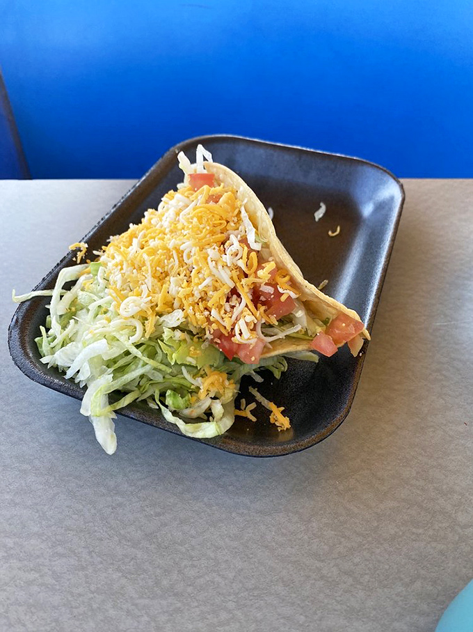 Simple yet profound&mdash;a taco that doesn't need to shout about its greatness. Fresh lettuce, cheese, and a shell that shatters just right with each bite.