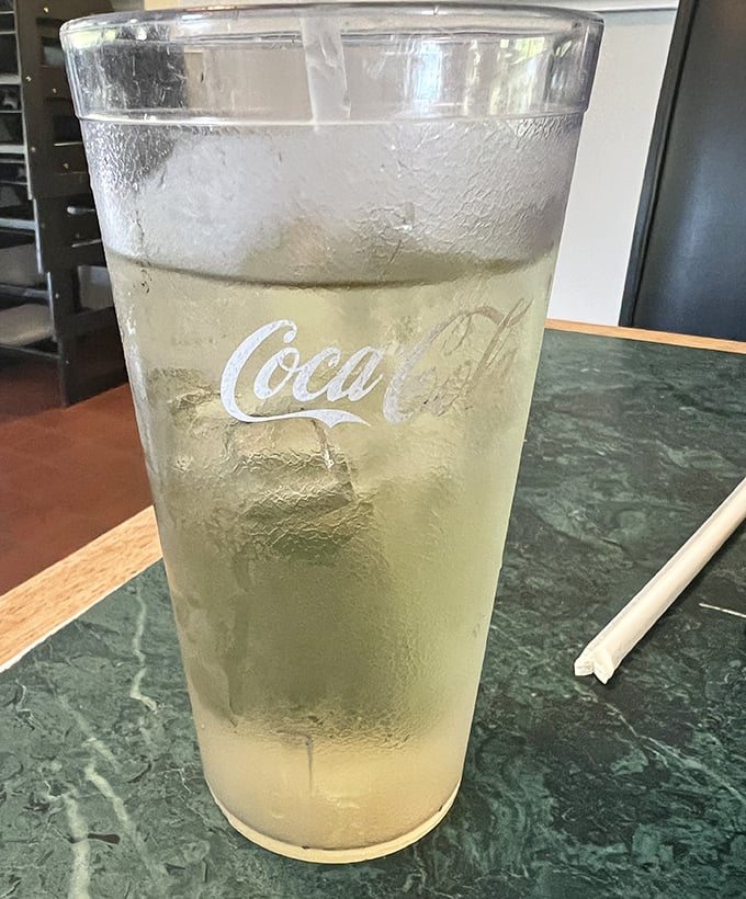 Even the beverages are served generously here, because apparently everything at Katie's Kitchen comes in satisfying abundance.