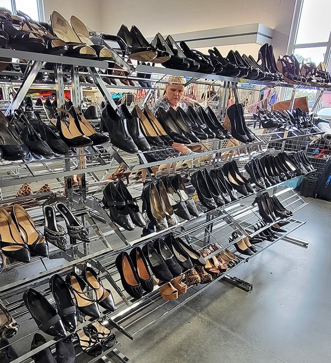 Shoe paradise for the budget-conscious fashionista. From practical flats to statement heels, footwear finds await at a fraction of department store prices.