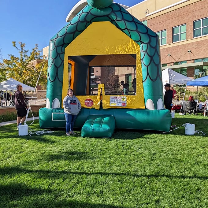 Kids bounce away excess energy while parents browse &ndash; genius market planning that deserves a standing ovation.