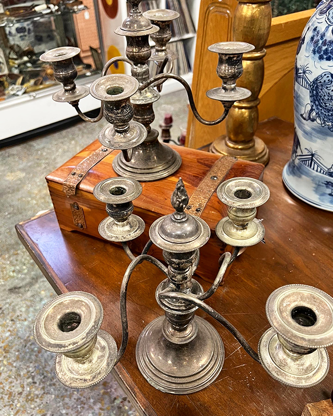 These silver candelabras could light a romantic dinner or double as weapons against vampires &ndash; versatile AND elegant, really.