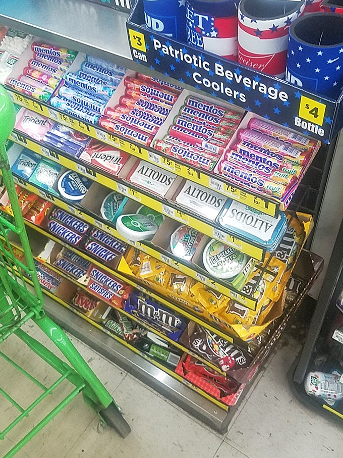 The checkout candy temptation zone &ndash; where willpower goes to die and Mentos, Altoids, and Snickers conspire against your best intentions.