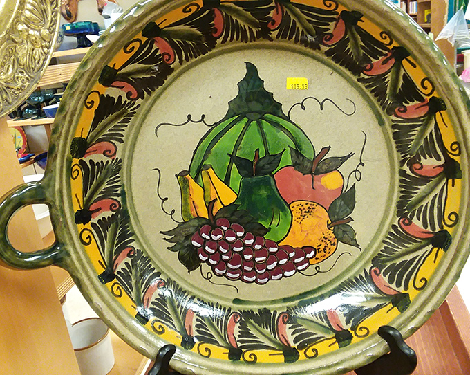 This isn't just a plate&mdash;it's functional art with a fruit fixation. Grandma would approve of this hand-painted piece gracing your holiday table.
