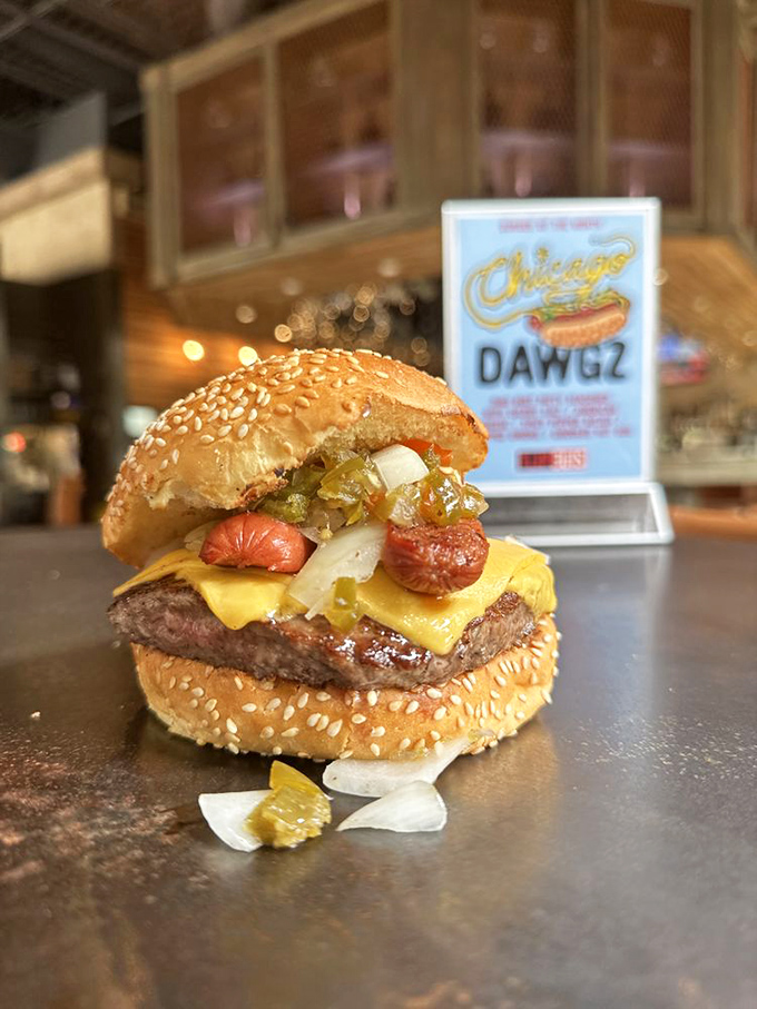 A classic cheeseburger elevated to art form &ndash; where pickles, cheese, and mystery sauce create the holy trinity of flavor satisfaction.