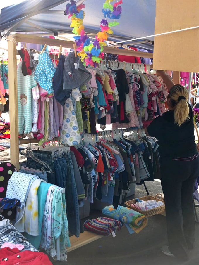 Tiny fashionistas start here! From onesies to party dresses, this children's clothing stall has parents and grandparents filling bags with bargains.