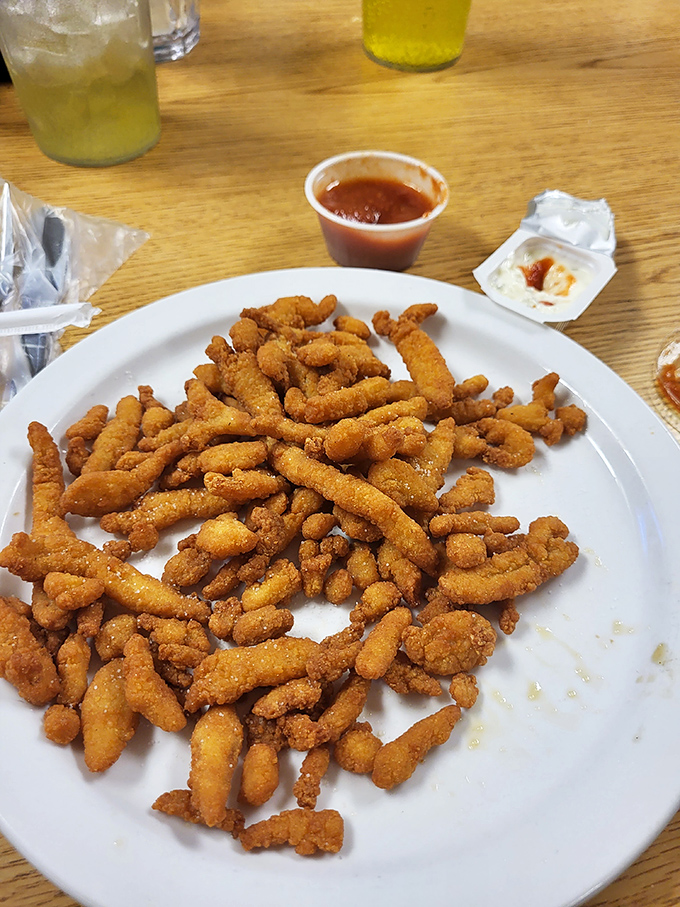 Clam strips that would make coastal New Englanders do a double-take, served with the confidence of a place that knows its seafood.