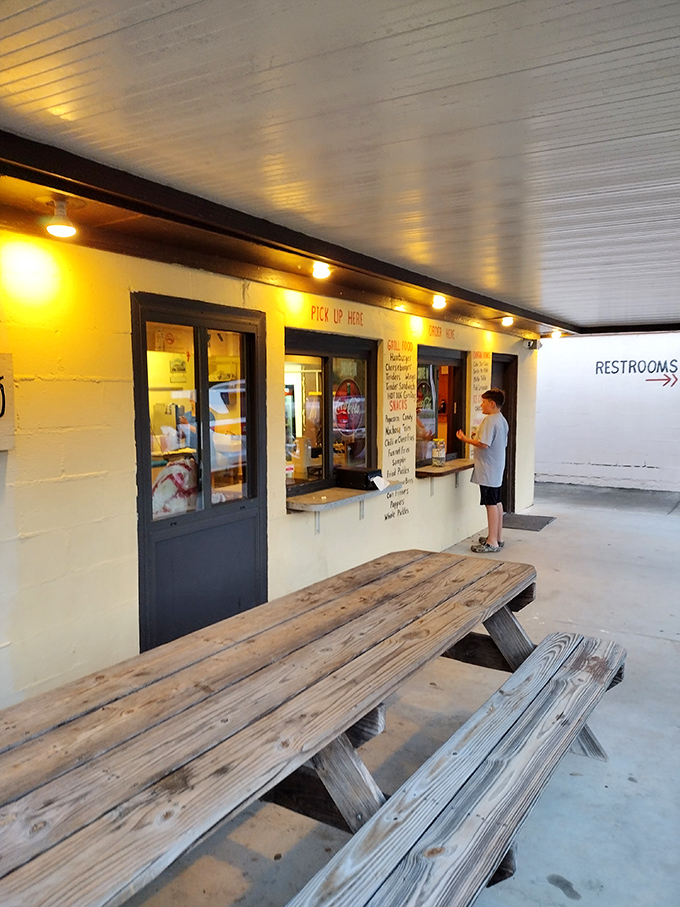 Wooden benches and handwritten menus&mdash;the concession counter where movie night essentials come with a side of small-town charm.