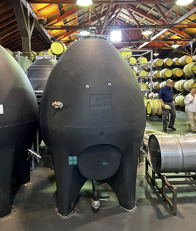 This egg-shaped concrete fermenter isn't from outer space—it's winemaking innovation that honors tradition while embracing the future.