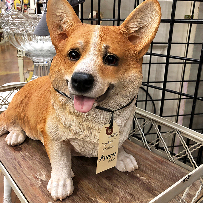 Not just a corgi statue&mdash;it's the pet that never needs walking. Those eyes say "Take me home" without the accompanying vet bills.