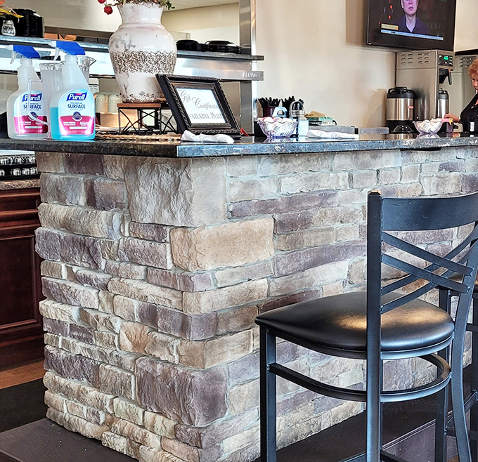 Stone accents and comfortable seating create that "just right" atmosphere&mdash;not too fancy, not too casual, just perfectly West Virginian.