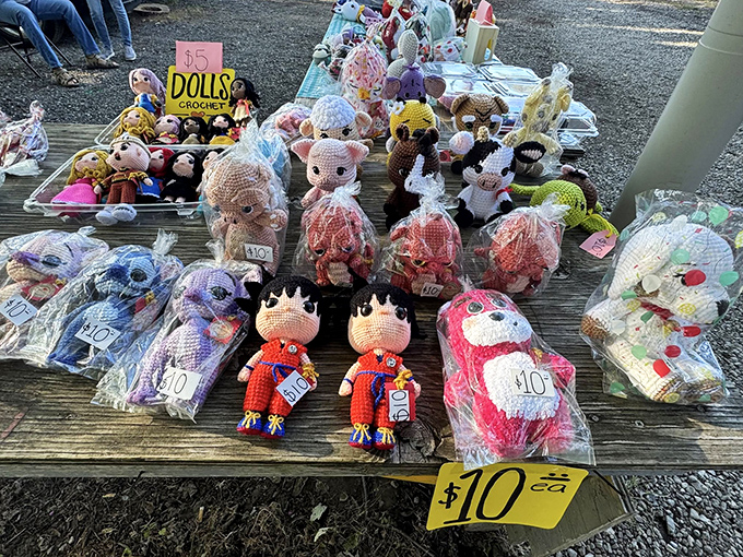 Handmade crocheted dolls at ten bucks each represent hours of someone's craftsmanship&mdash;guilt-free impulse purchases that support real artisans.