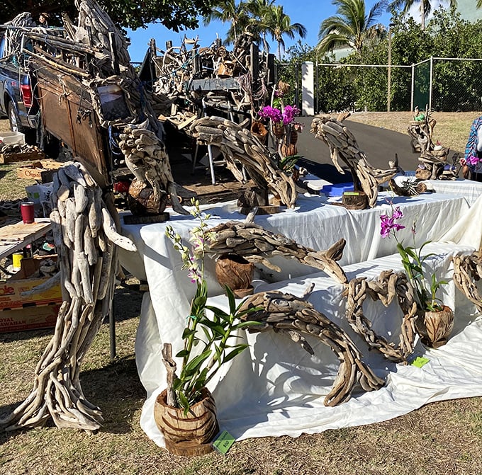 Driftwood transformed into art that captures the spirit of the islands&mdash;Mother Nature and human creativity in perfect harmony.