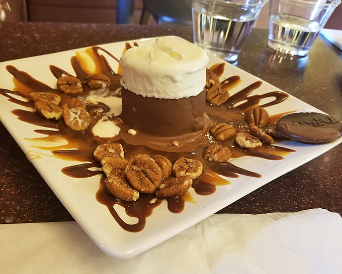 Dessert that doesn't just end the meal—it elevates it with a chocolate-caramel symphony that makes you forget all your worries.