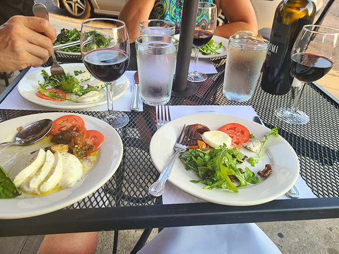 Caprese salad and wine on the outdoor patio&mdash;proof that sometimes the simplest pleasures are the most profound. Summer in Philadelphia never tasted so Italian.