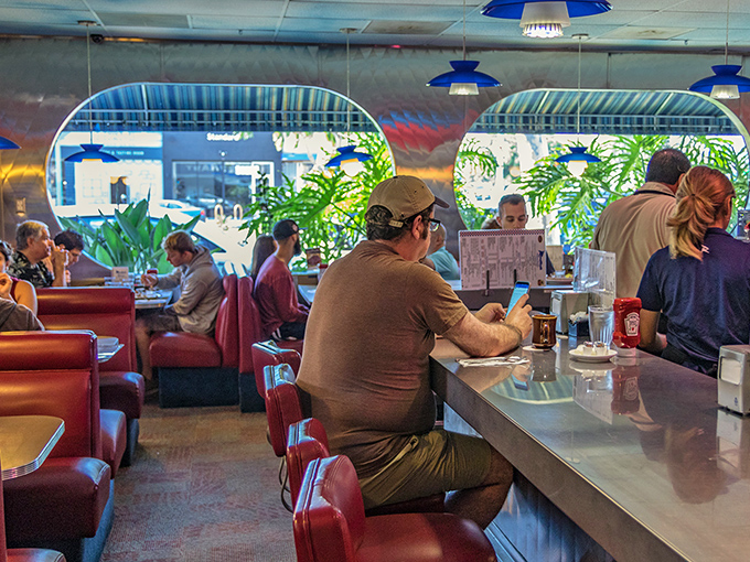 Where locals gather to solve the world's problems over plates of eggs and endless cups of coffee. Democracy in action.