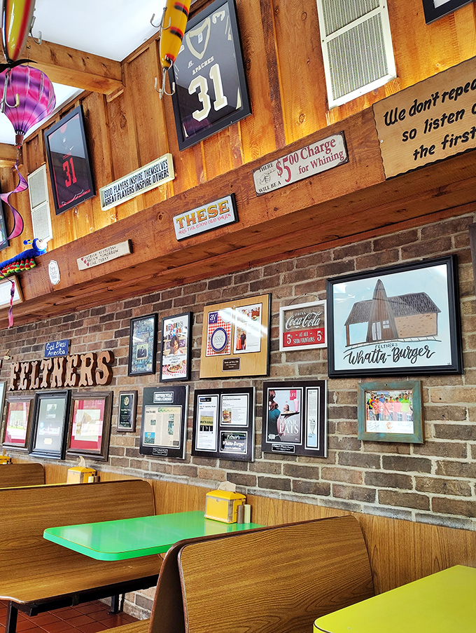 The wall of fame tells stories of decades of satisfied customers. Every framed article and photo is another chapter in Feltner's delicious history.