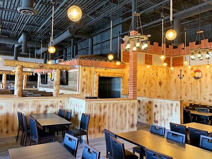 Nautical knick-knacks and wooden warmth create an atmosphere that's part ship's cabin, part neighborhood hangout.