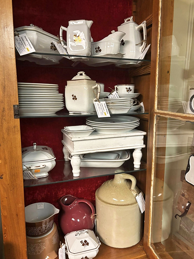 Behind these cabinet doors: dinner service with the kind of character that makes even mac and cheese feel like a special occasion.