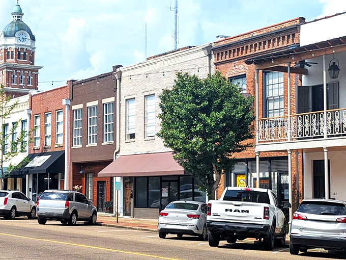 Historic buildings frame Columbus' downtown, where the courthouse dome peeks above the skyline like a proud parent watching over the community.